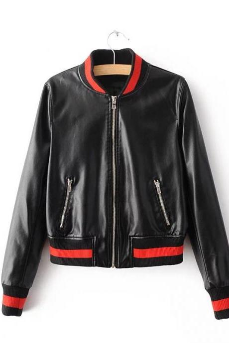 Rivets Chains Short Tunic Biker Jacket Coat With Shoulder Epaulets ...
